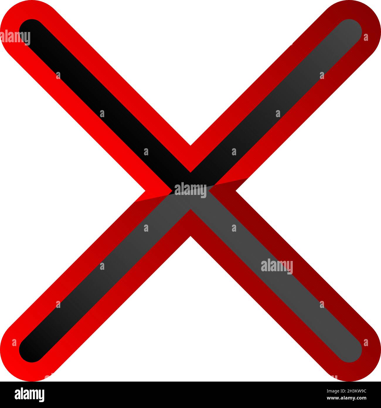 Red X letter, sign, signal. Restriction, prohibition, alignment, target ...