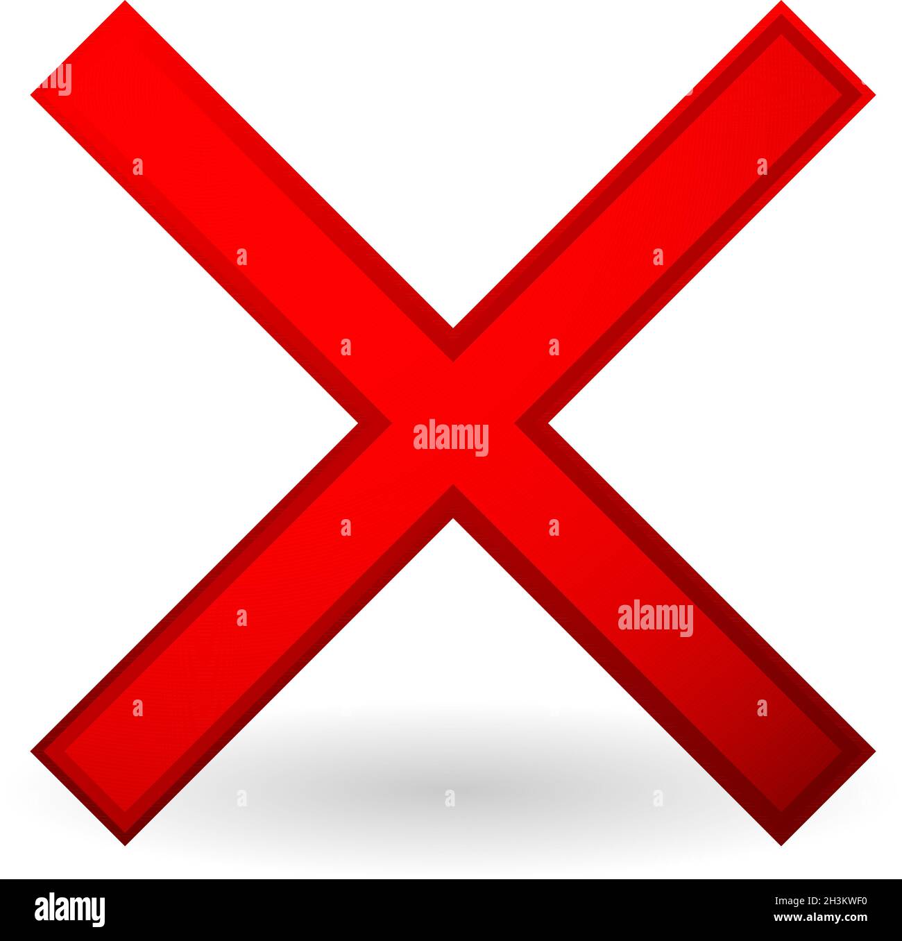 Red X letter, sign, signal. Restriction, prohibition, alignment, target ...