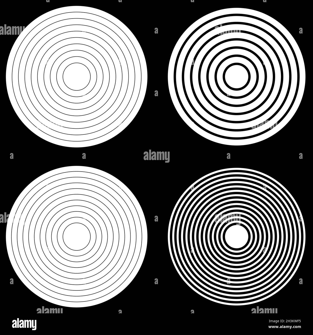 Concentric, circular, radial circles, rings - stock vector illustration ...