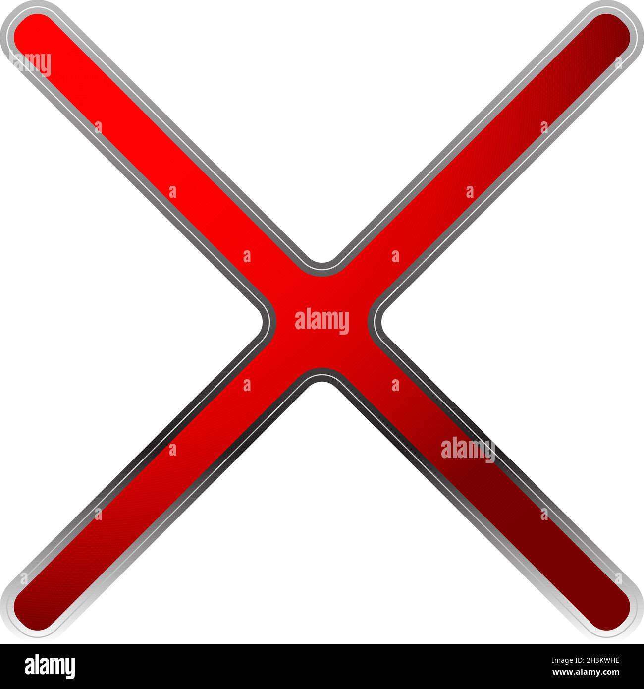 Red X letter, sign, signal. Restriction, prohibition, alignment, target ...