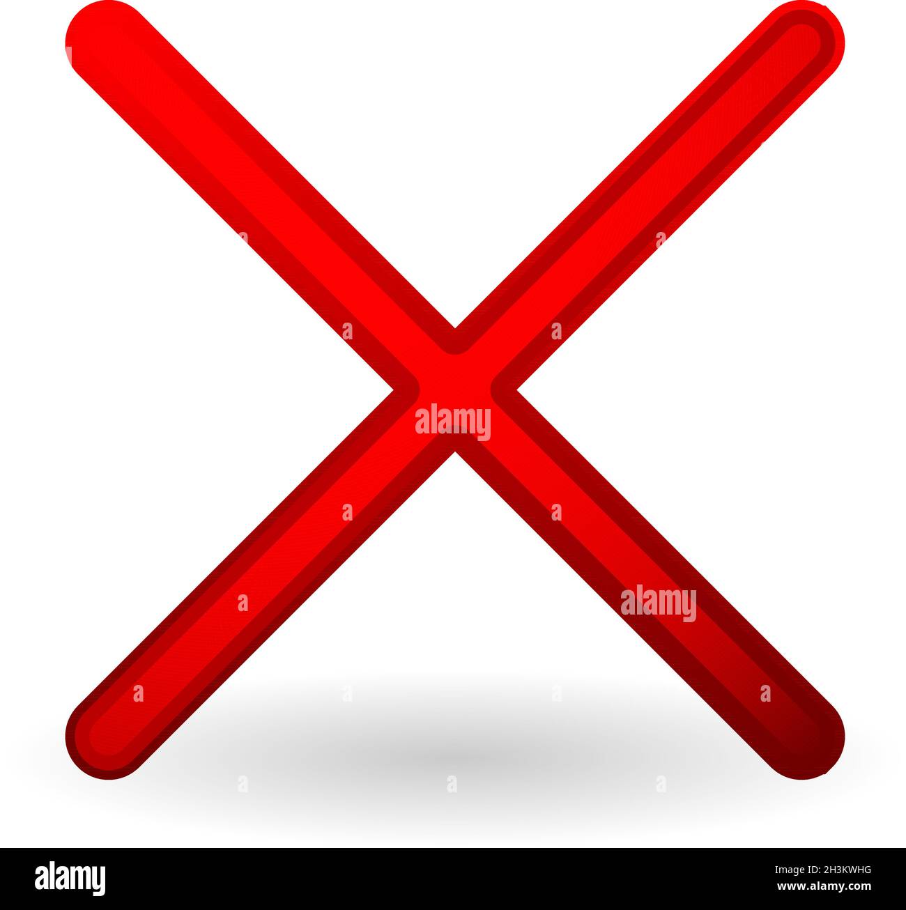Red X letter, sign, signal. Restriction, prohibition, alignment, target ...