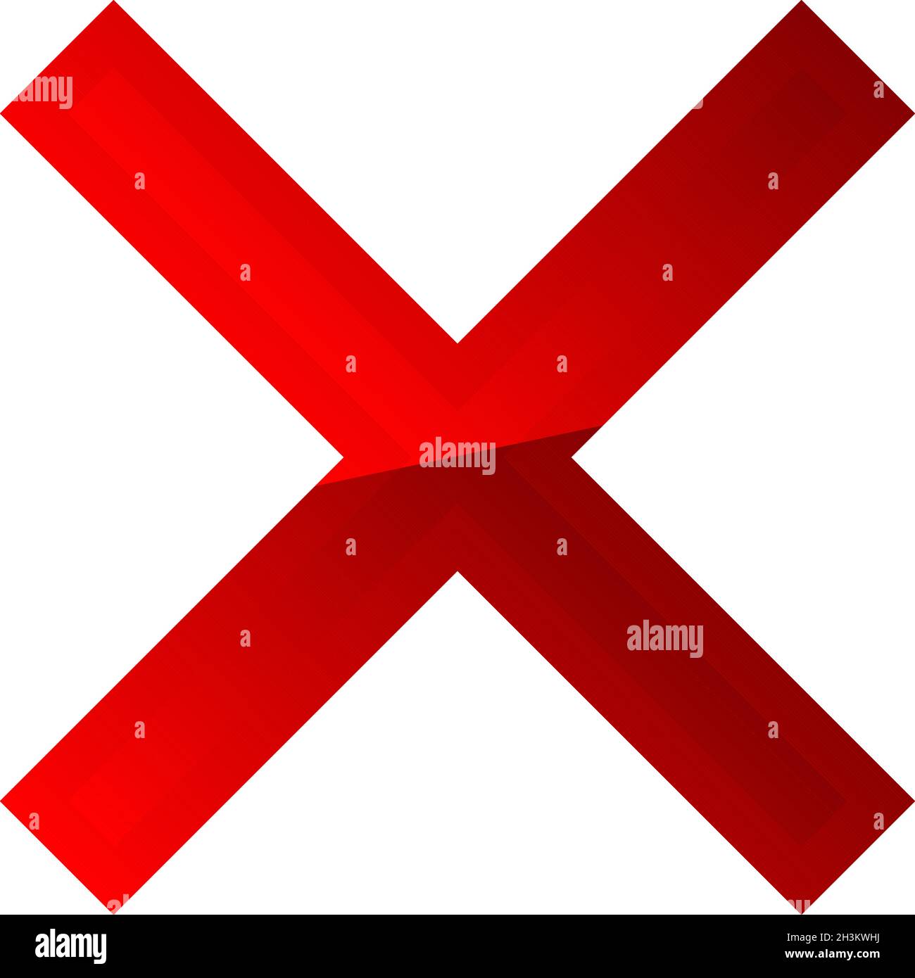 Red X letter, sign, signal. Restriction, prohibition, alignment, target ...