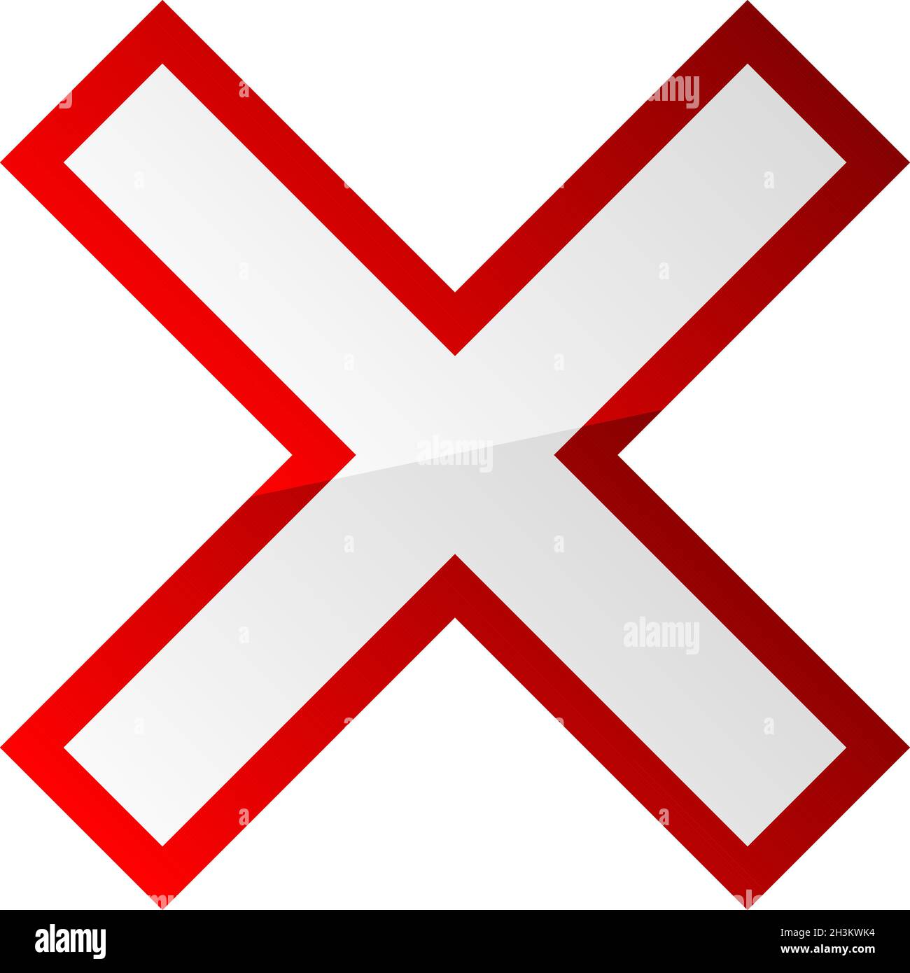 Red X letter, sign, signal. Restriction, prohibition, alignment, target ...
