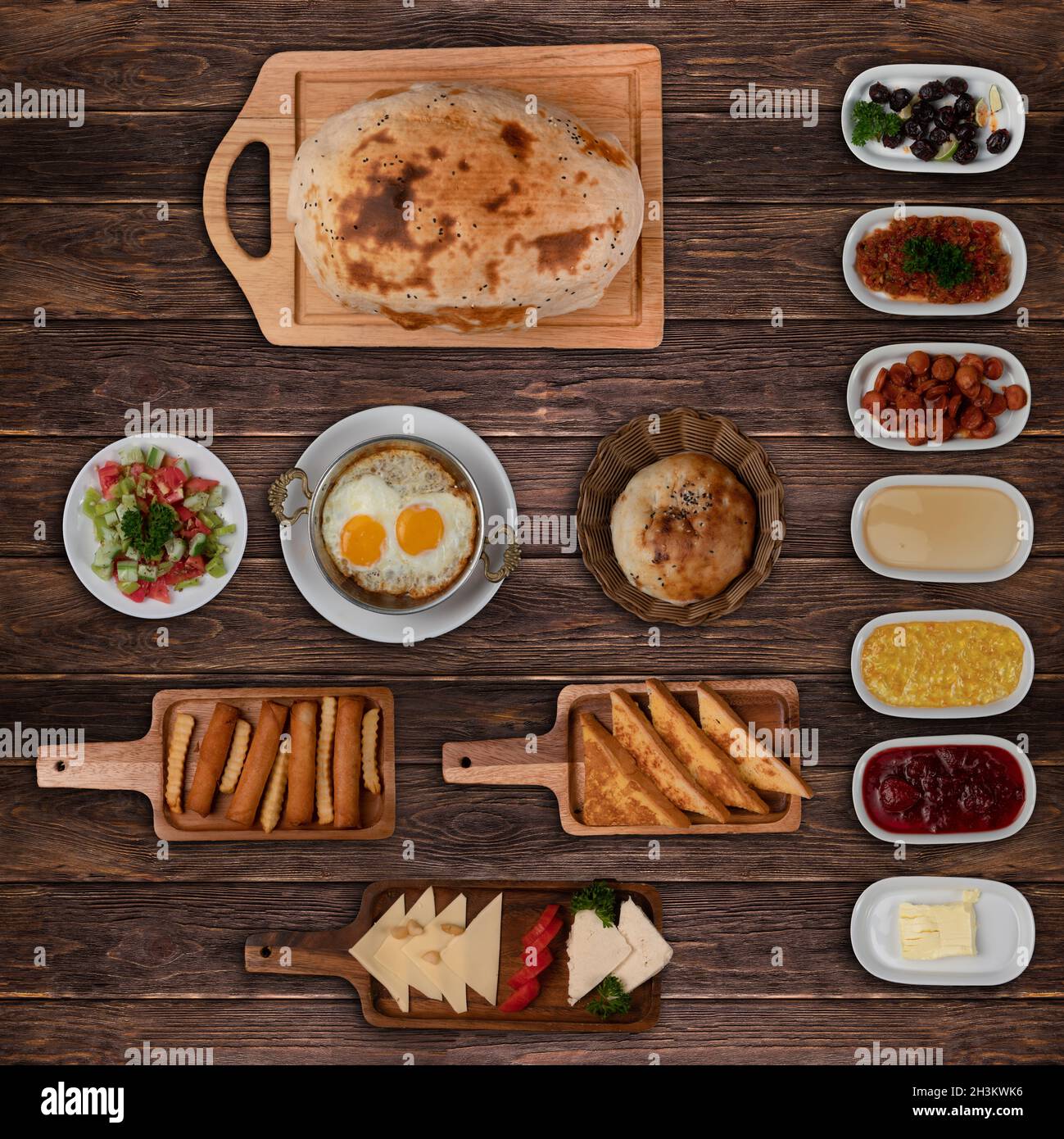 Traditional turkish breakfast eggs sausage hi-res stock photography and ...