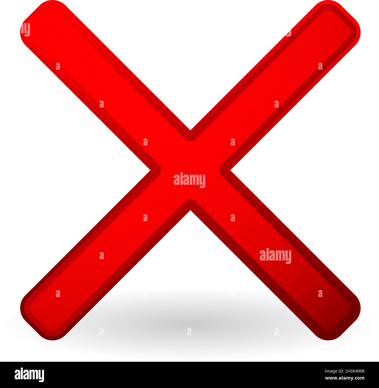Red X letter, sign, signal. Restriction, prohibition, alignment, target ...