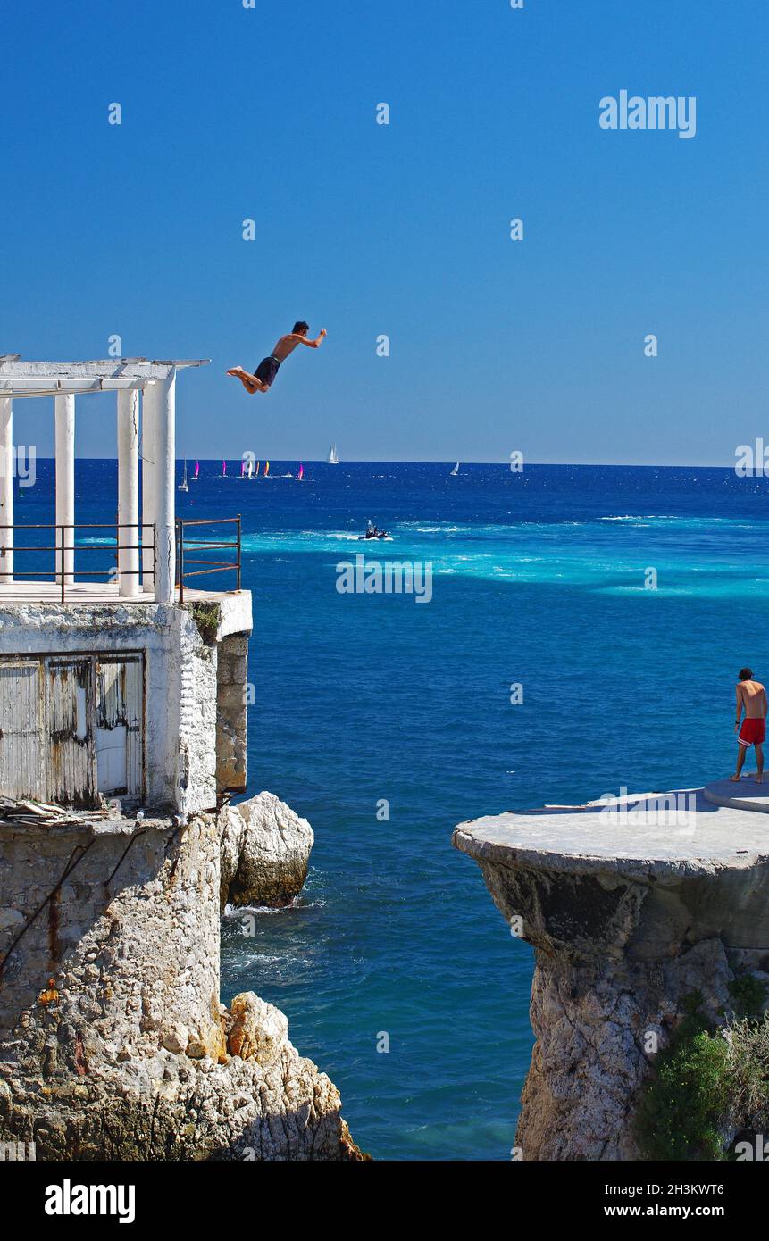Swimmer diving board hi-res stock photography and images - Alamy