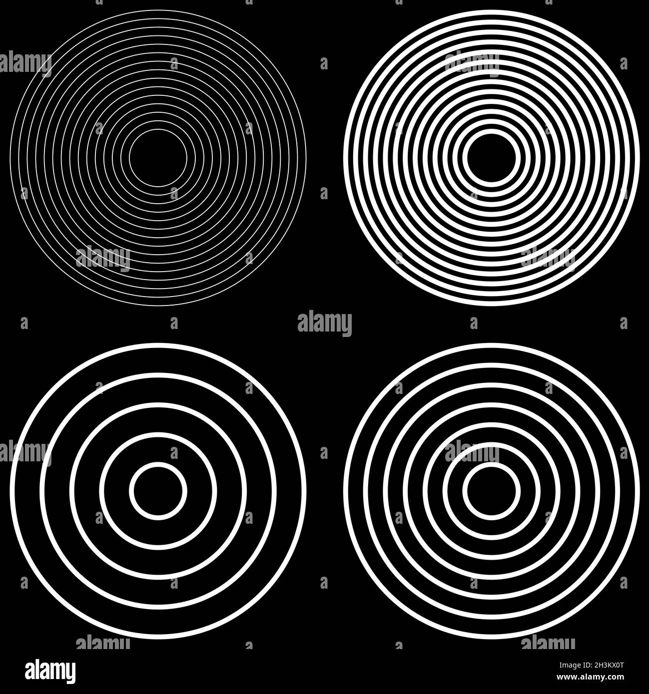 Concentric, circular, radial circles, rings - stock vector illustration ...