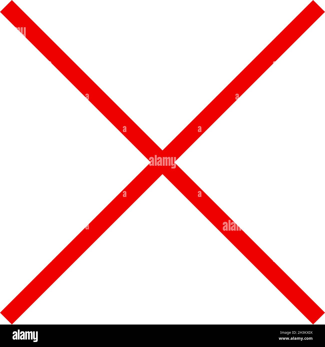 Red X letter, sign, signal. Restriction, prohibition, alignment, target ...