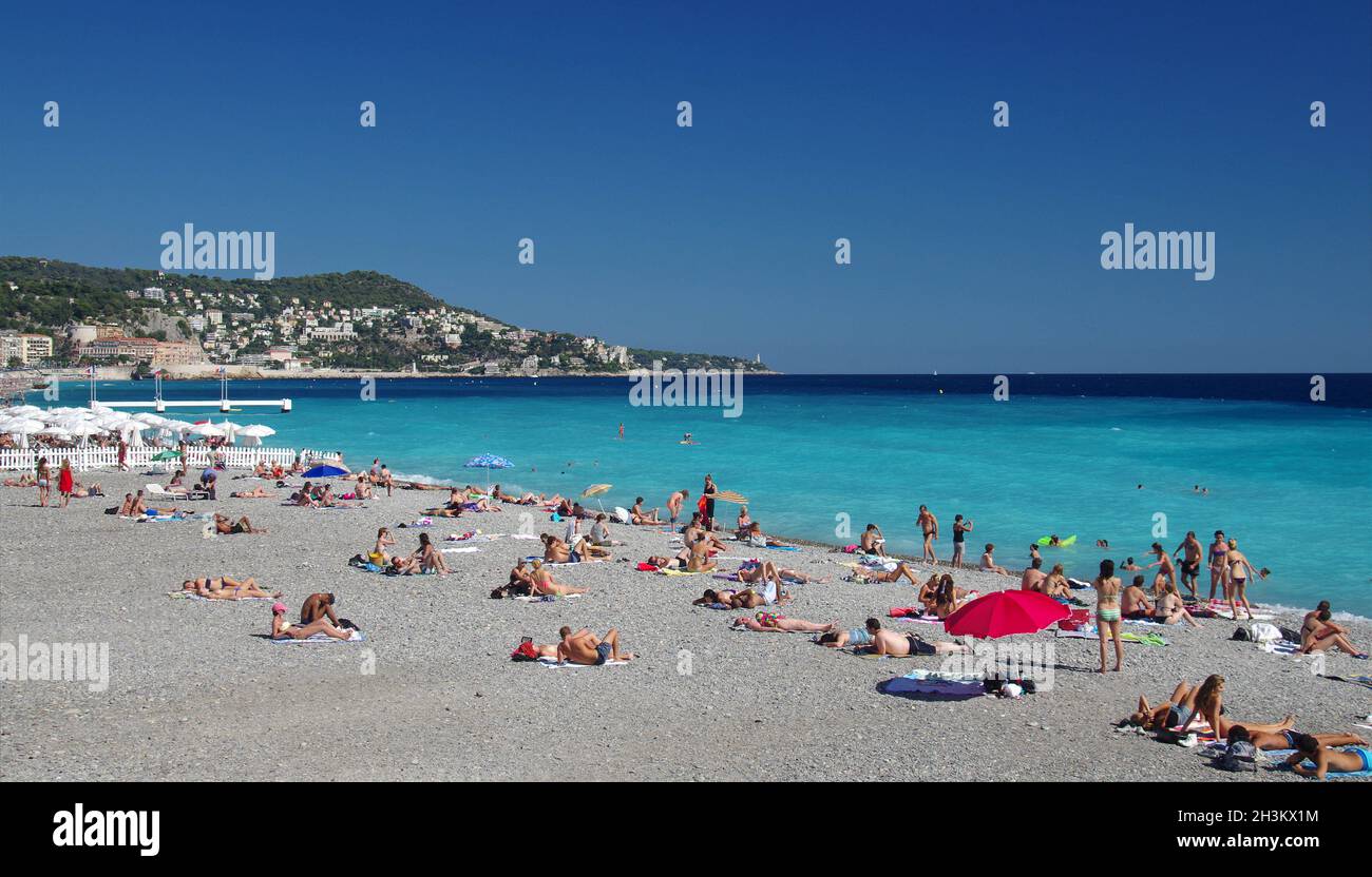 FRANCE. ALPES MARITIMES (06). NICE. ANGELS BAY. BEACH OF STONES Stock ...