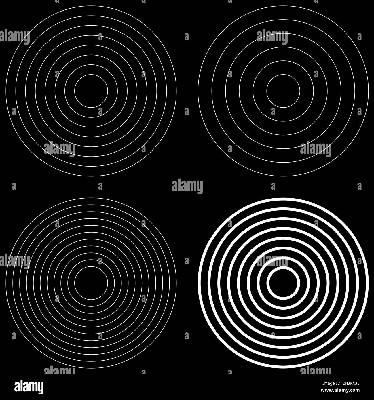 Concentric, circular, radial circles, rings - stock vector illustration ...