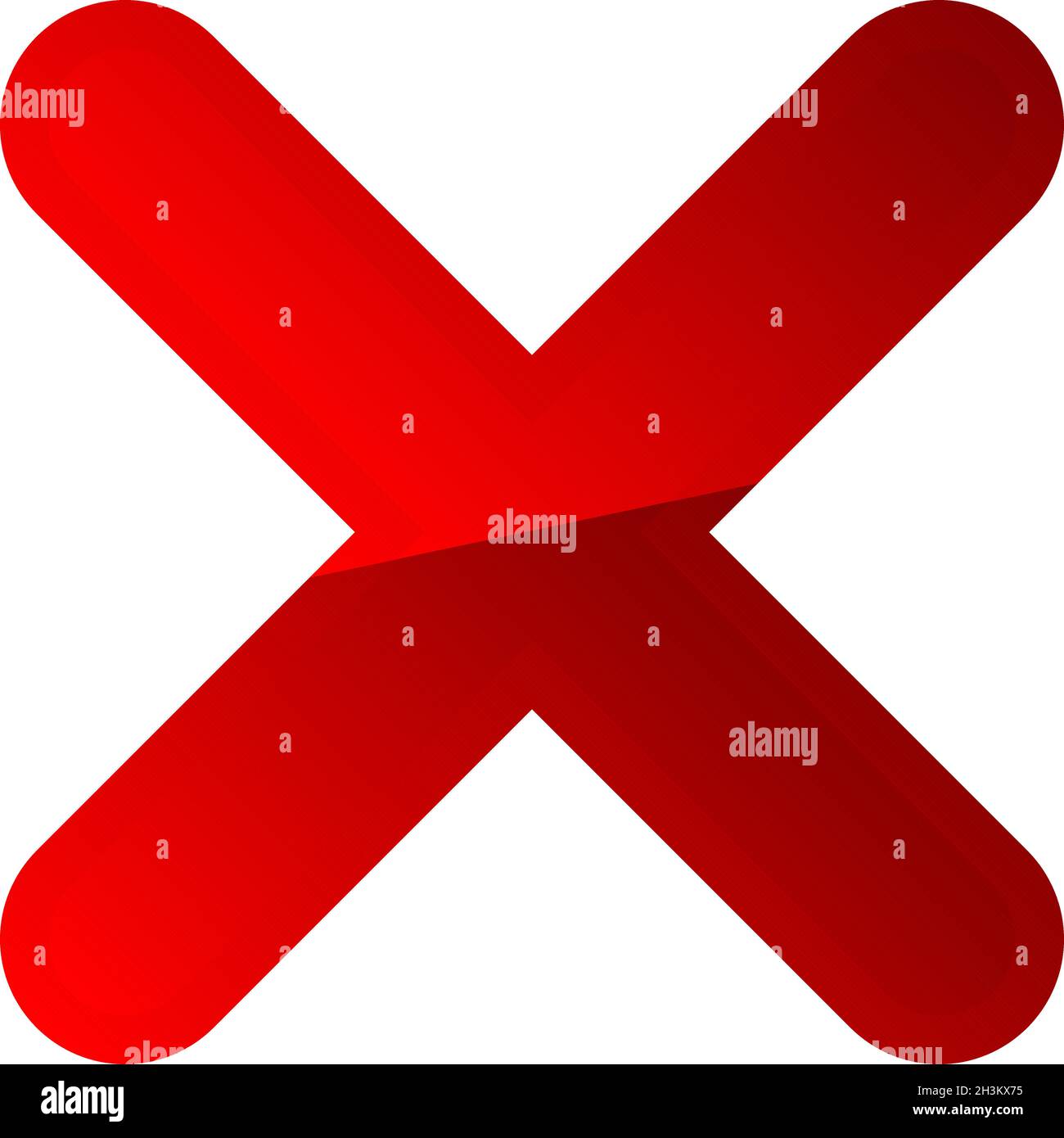 Red X letter, sign, signal. Restriction, prohibition, alignment, target ...