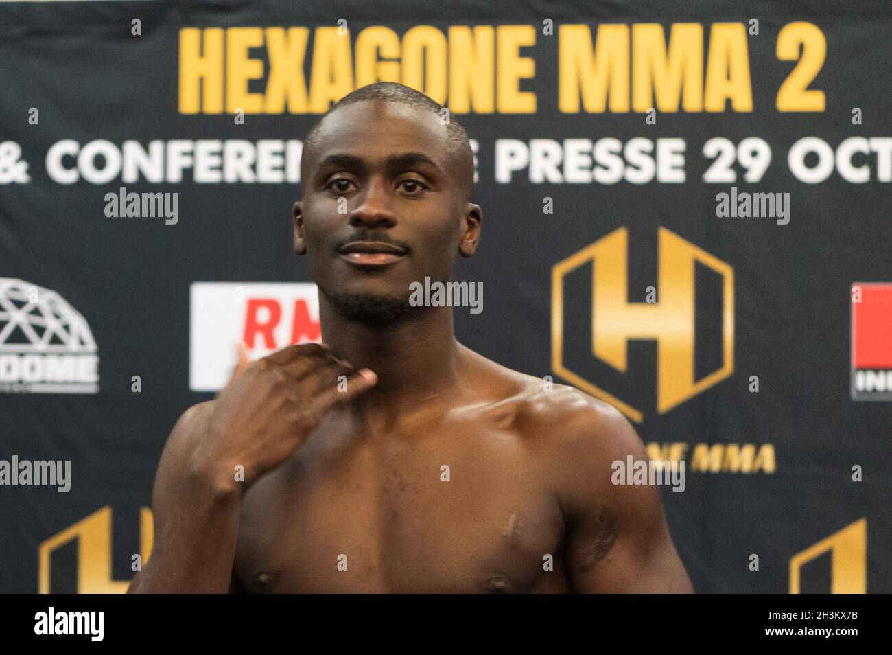 Franceâ s Mixed Martial Arts (MMA) fighter William Gomis poses during ...