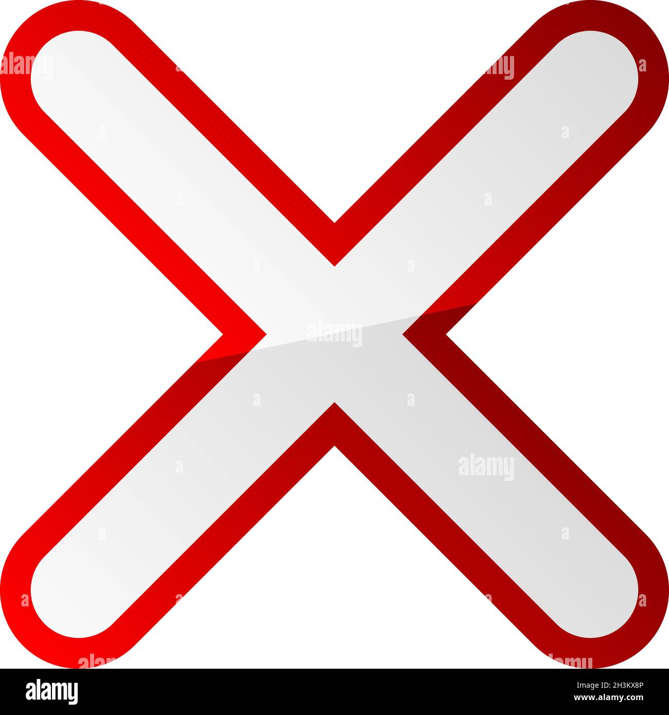 Red X letter, sign, signal. Restriction, prohibition, alignment, target ...