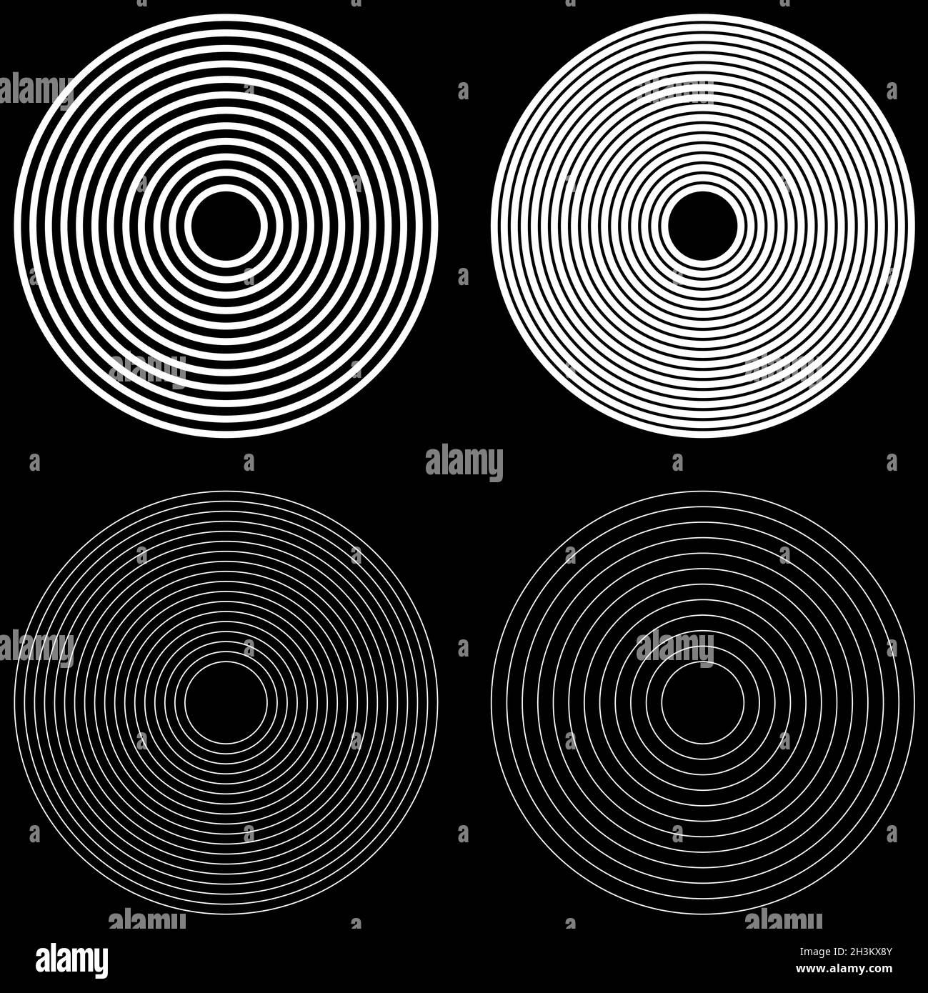 Concentric, circular, radial circles, rings - stock vector illustration ...
