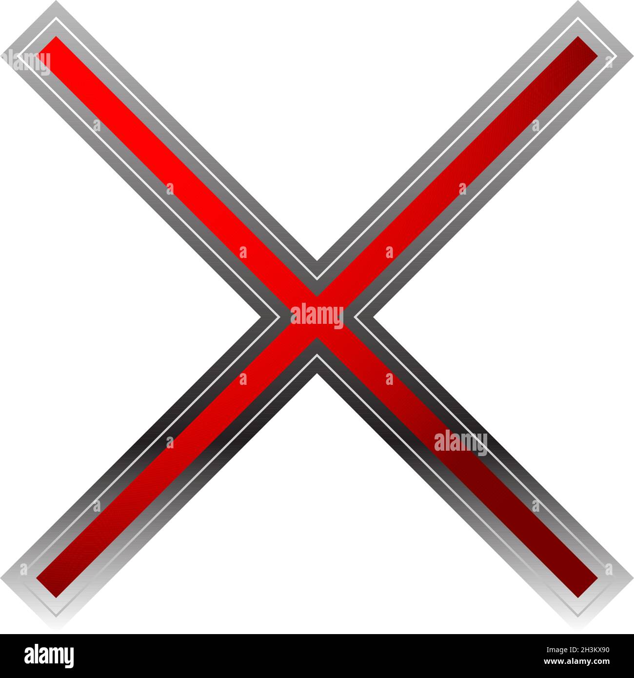 Red X letter, sign, signal. Restriction, prohibition, alignment, target ...