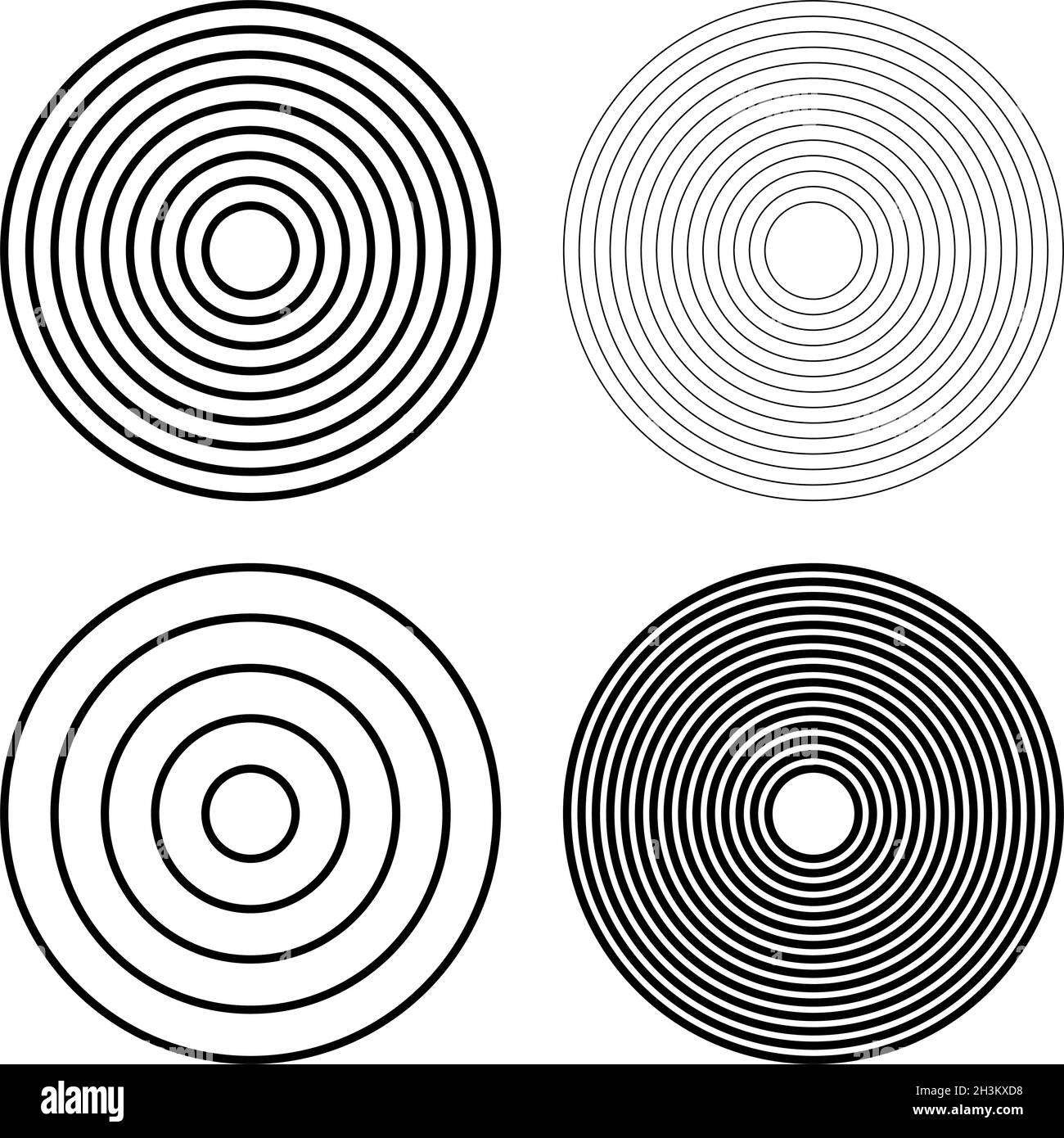 Concentric, circular, radial circles, rings - stock vector illustration ...