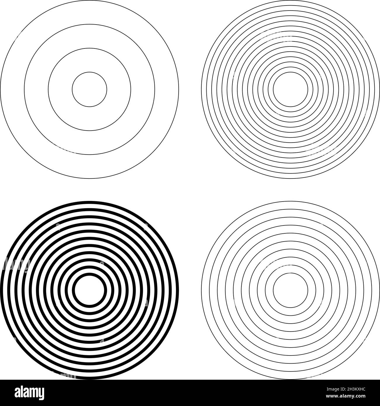 Concentric, circular, radial circles, rings - stock vector illustration ...