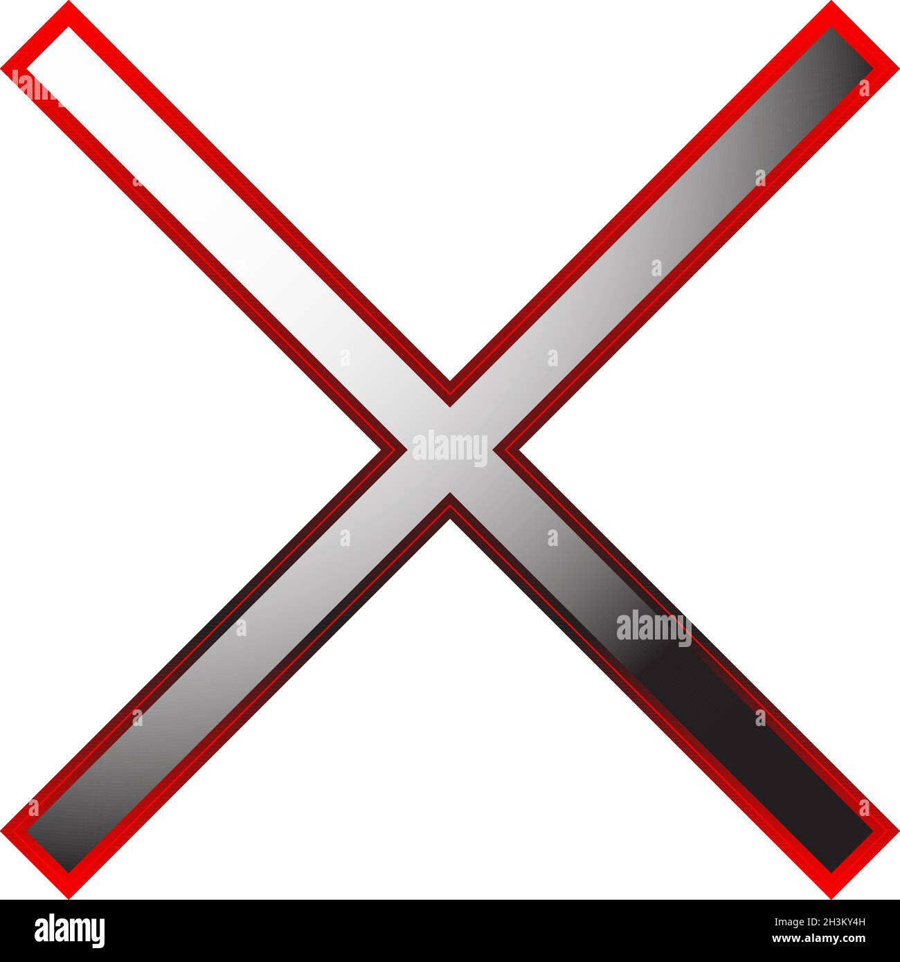 Red X letter, sign, signal. Restriction, prohibition, alignment, target ...