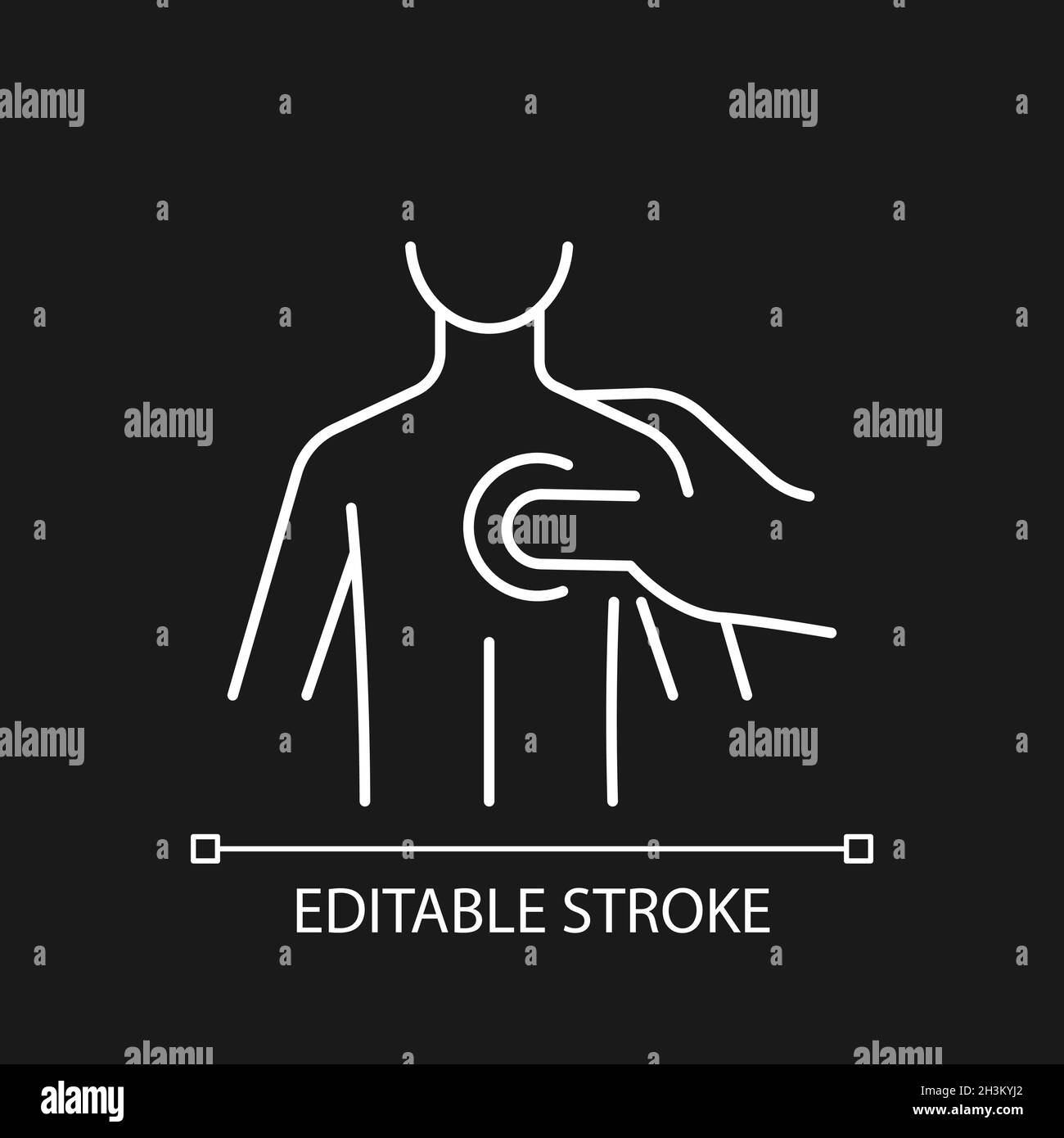 Trigger points massage white linear icon for dark theme Stock Vector ...