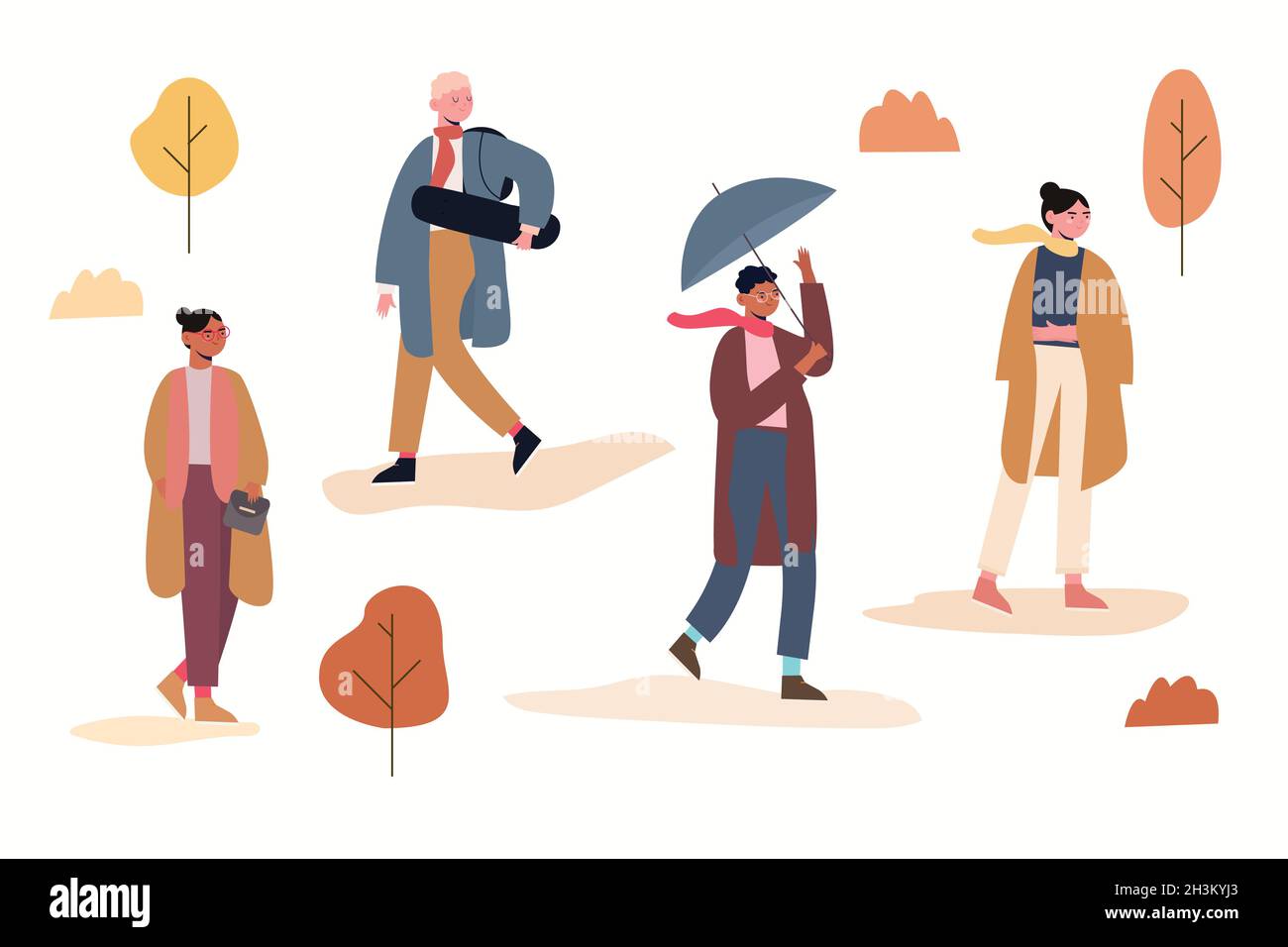 seasonal autumn clothing collection vector design illustration Stock ...