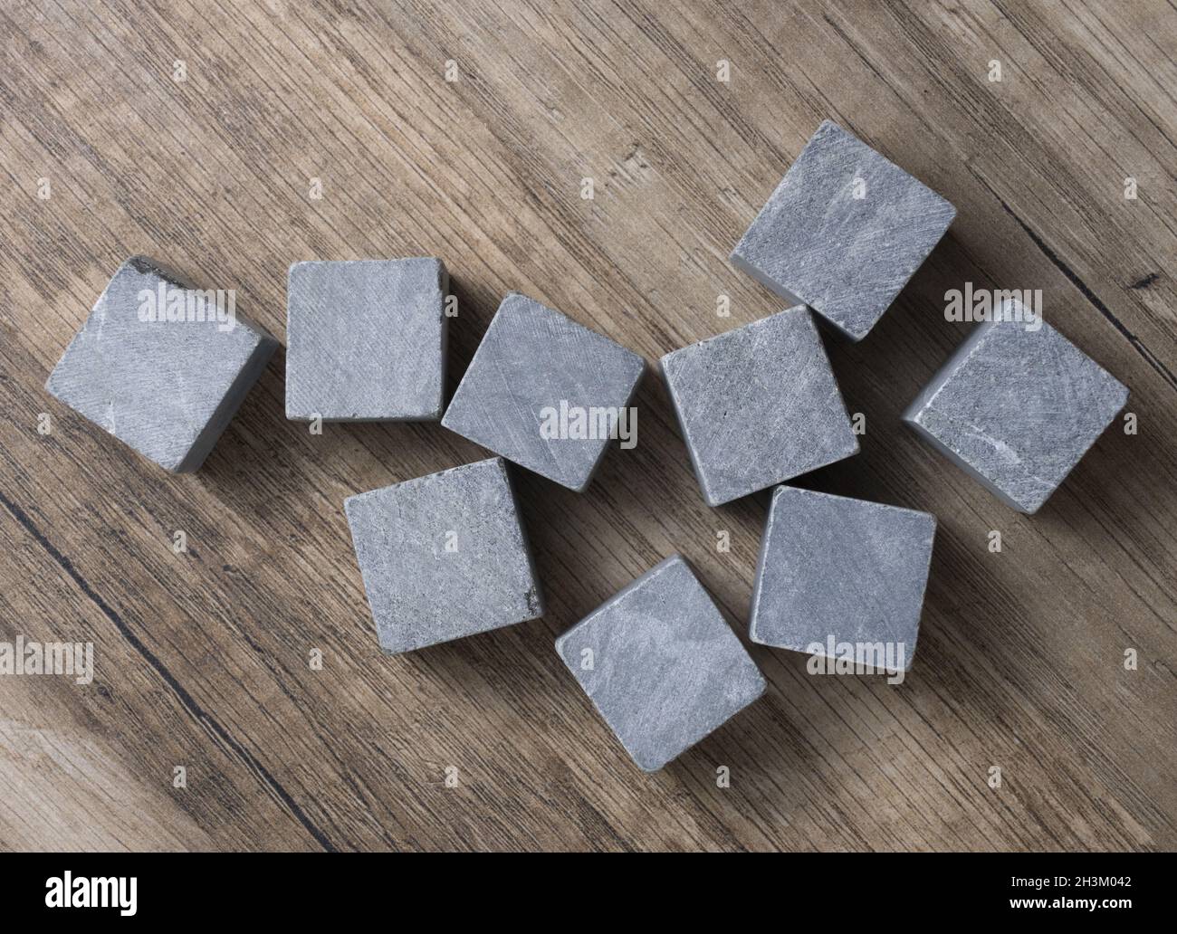 Set of nine spirit chilling gray stones. Soapstone rocks Stock Photo ...