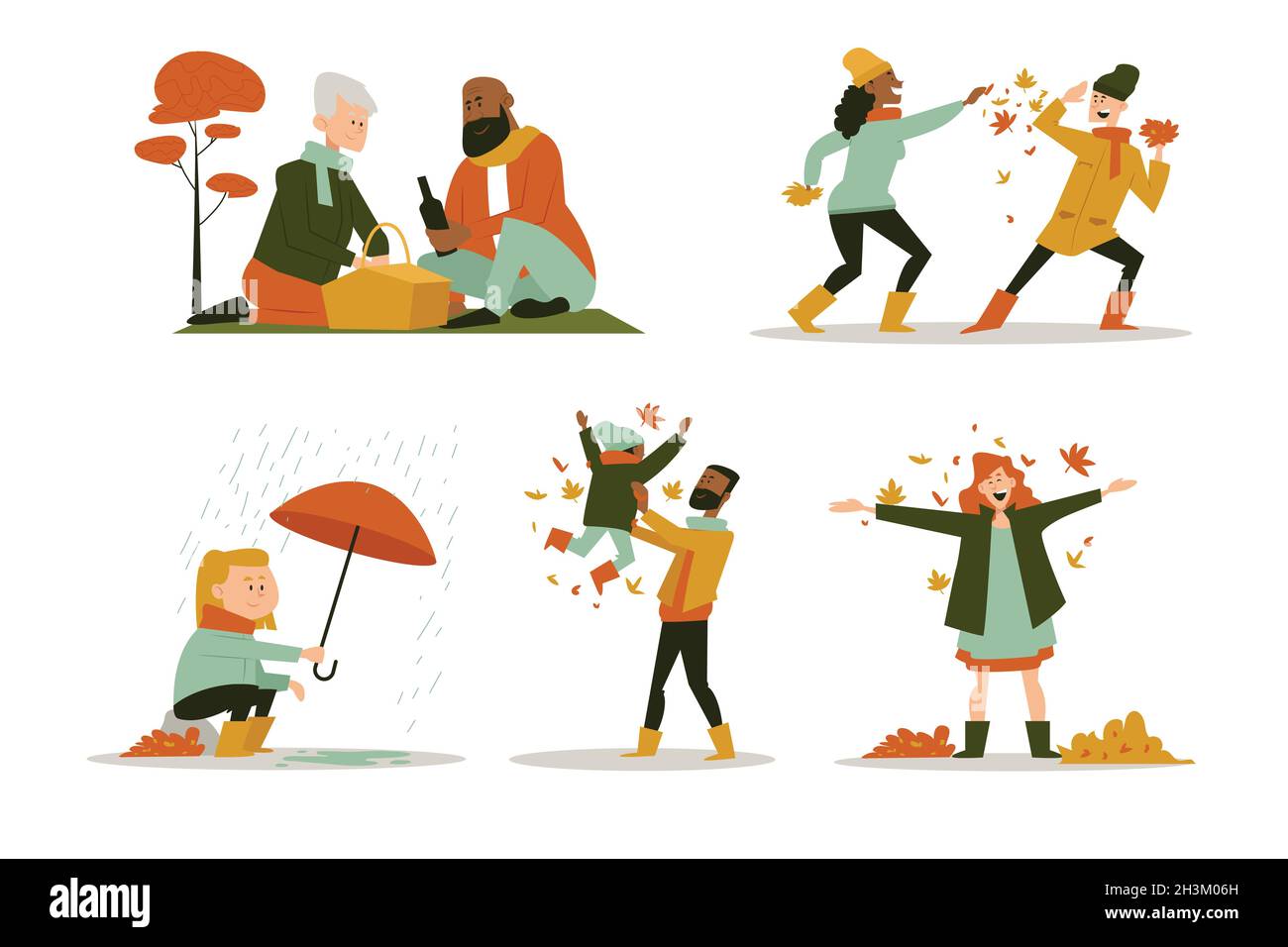 people autumn park vector design illustration Stock Vector Image & Art ...