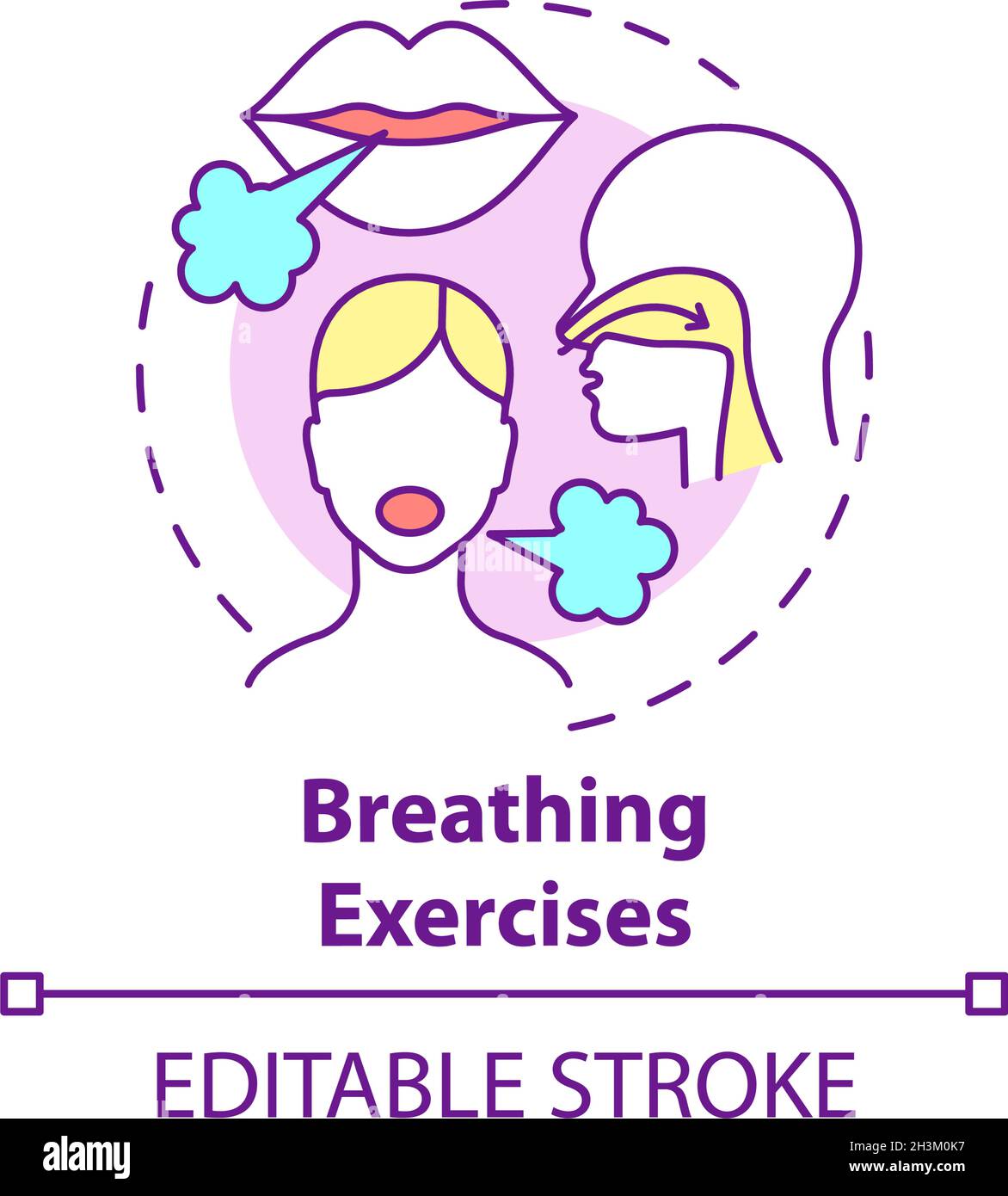 Breathing exercises concept icon Stock Vector Image & Art - Alamy