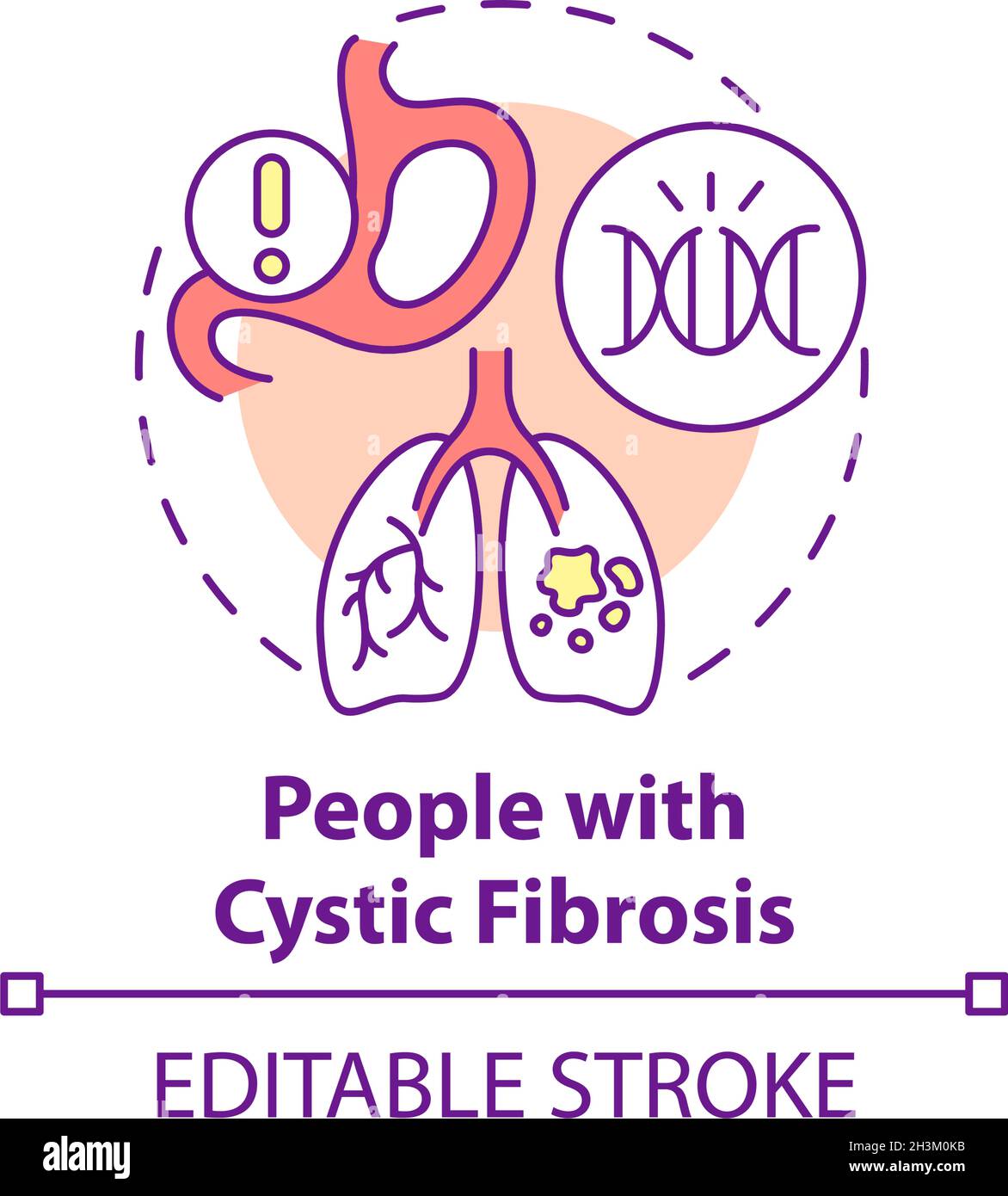 People With Cystic Fibrosis Concept Icon Stock Vector Image And Art Alamy