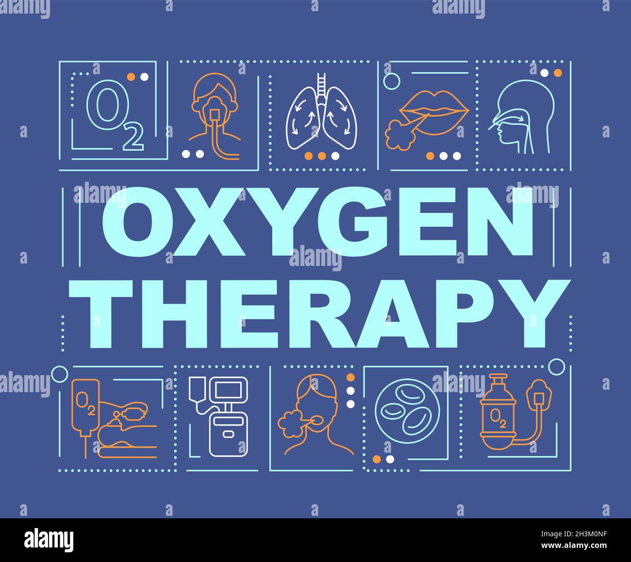 Supplemental oxygen therapy word concepts banner Stock Vector Image ...