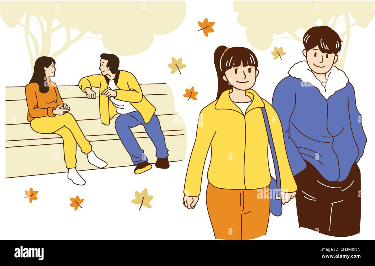 people autumn park vector design illustration Stock Vector Image & Art ...