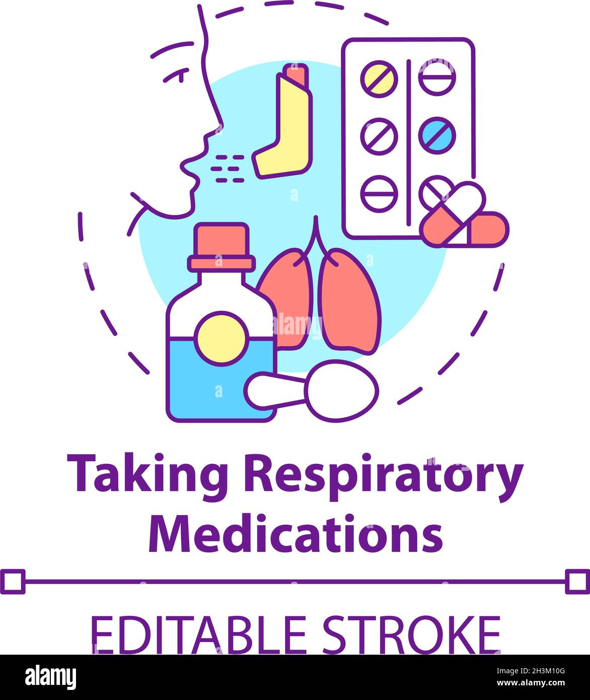 Taking respiratory medications concept icon Stock Vector Image & Art ...
