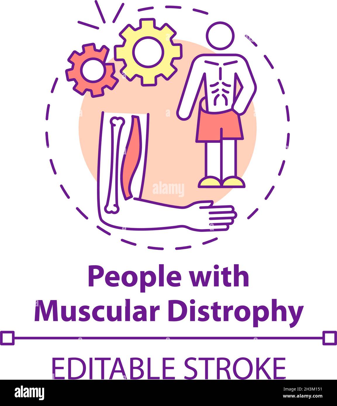 People with muscular distrophy concept icon Stock Vector Image & Art ...