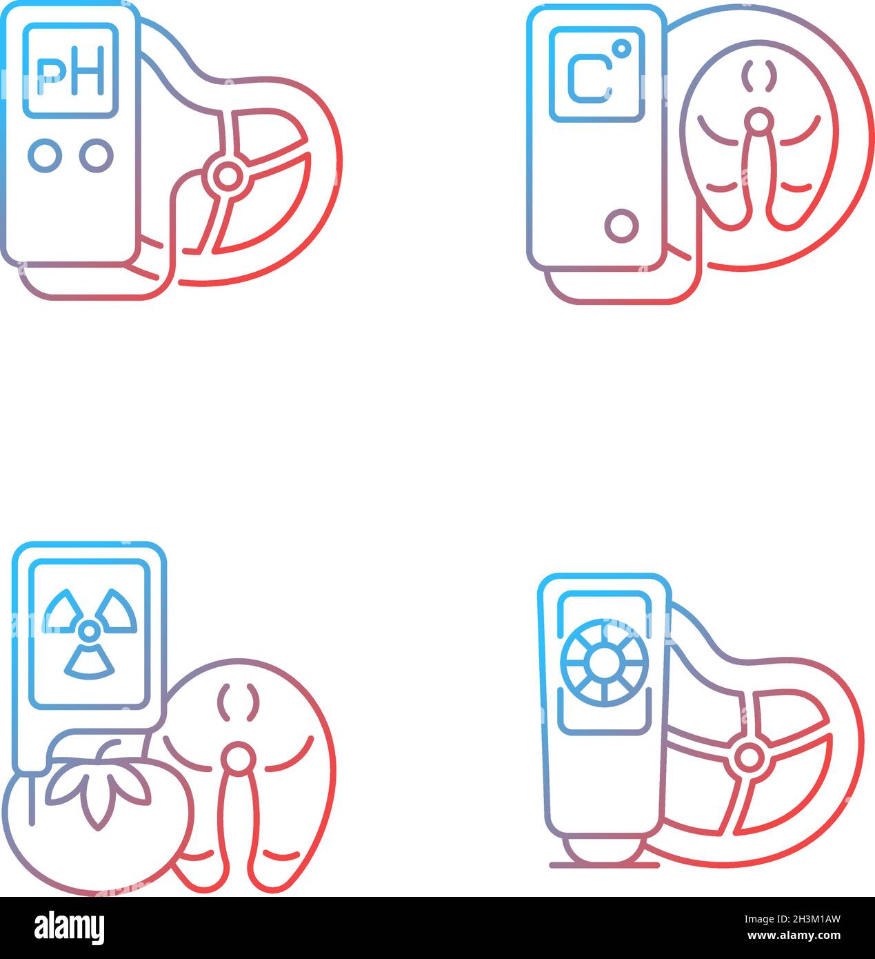 Food testing equipment gradient linear vector icons set Stock Vector ...