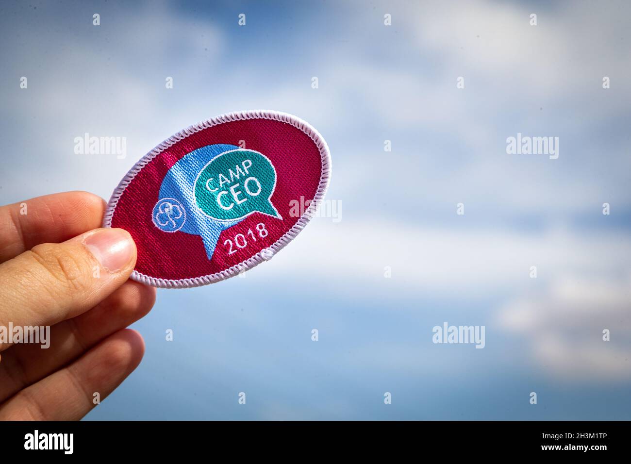 Camp CEO GIRLGUIDING BADGE Stock Photo - Alamy