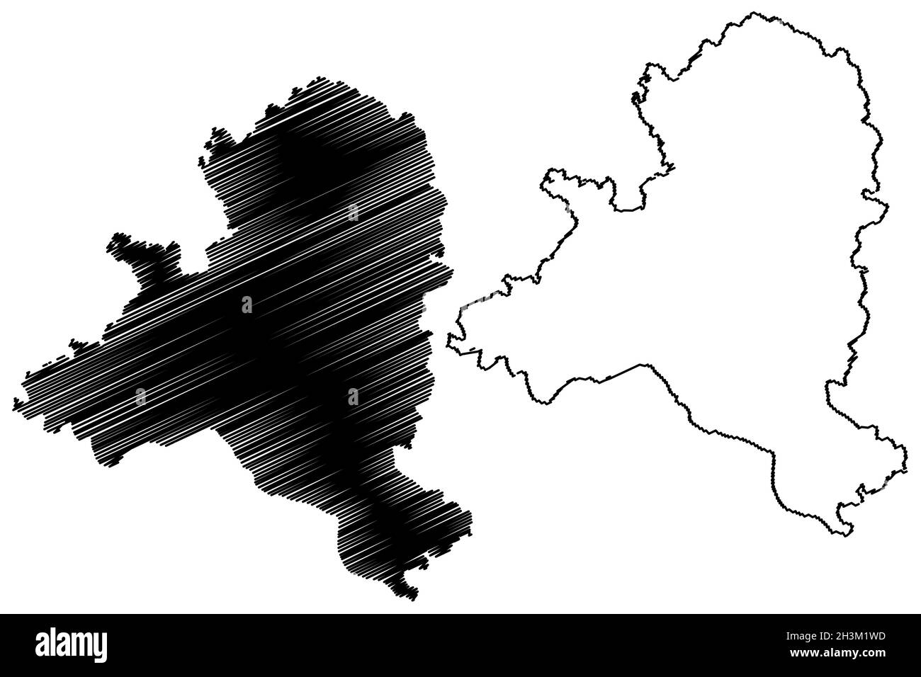 Raebareli district (Uttar Pradesh State, Republic of India) map vector ...