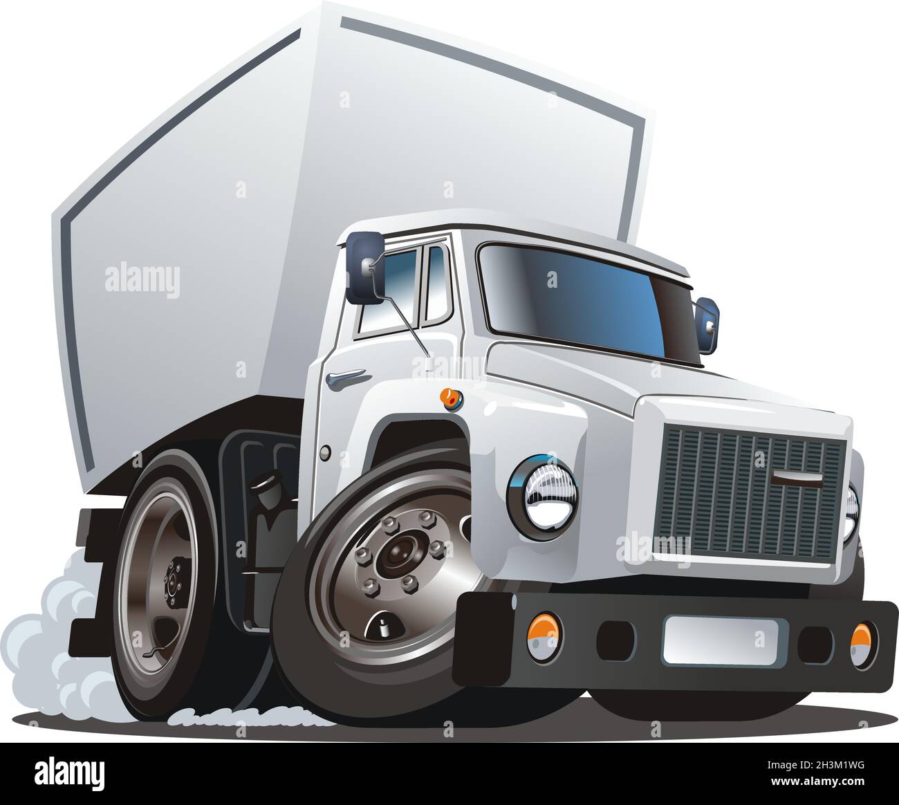 cartoon delivery / cargo truck isolated on white background. Available ...