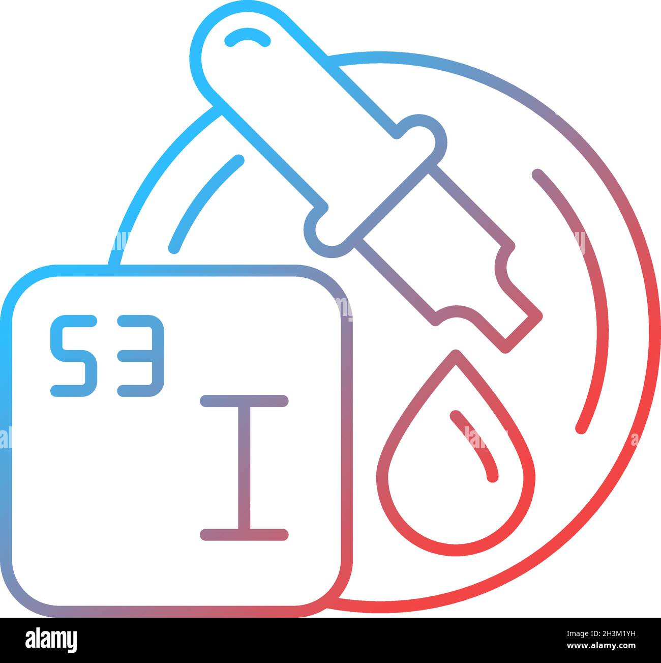 Iodine-starch test gradient linear vector icon Stock Vector Image & Art ...