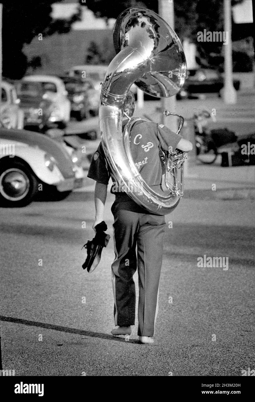 band member after practice march heading to his car Stock Photo - Alamy