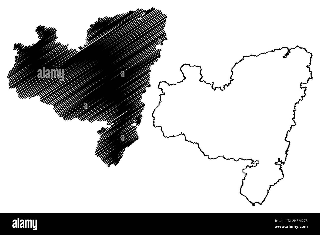 Purulia district (West Bengal State, Republic of India) map vector ...