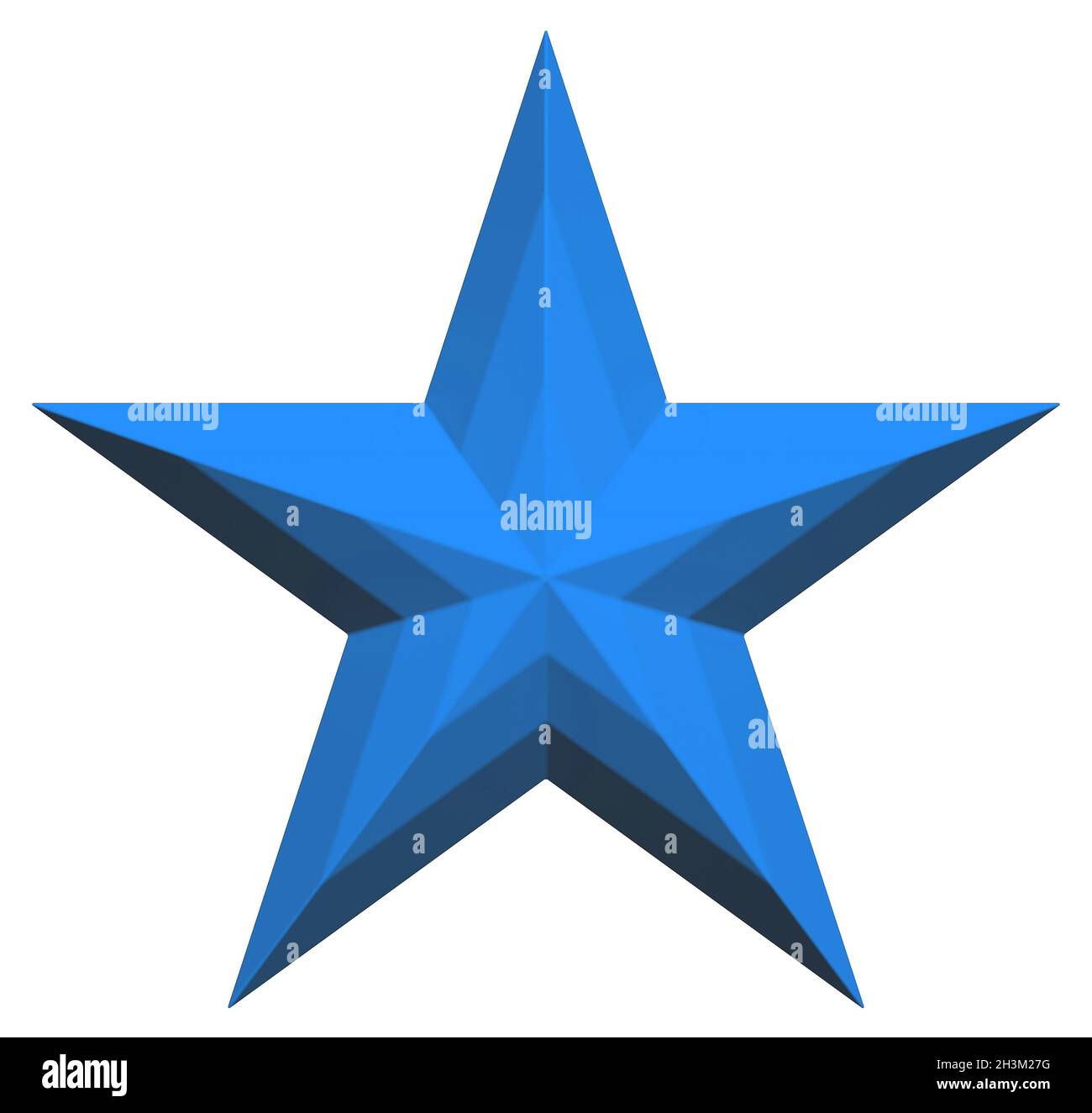 5 point star - Christmas Star - blue single isolated on white ...