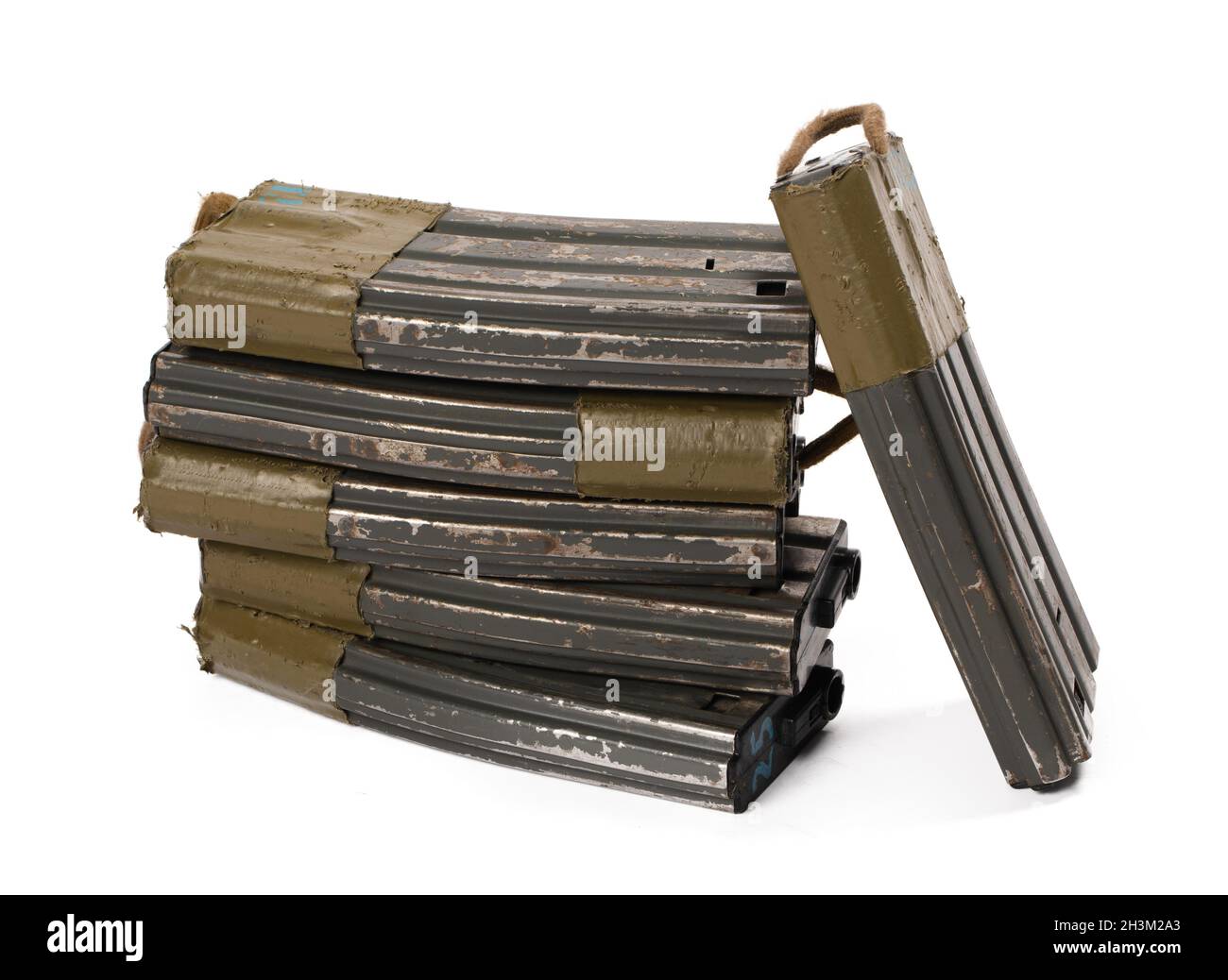 Several airsoft rifle magazines isolated on white background Stock ...