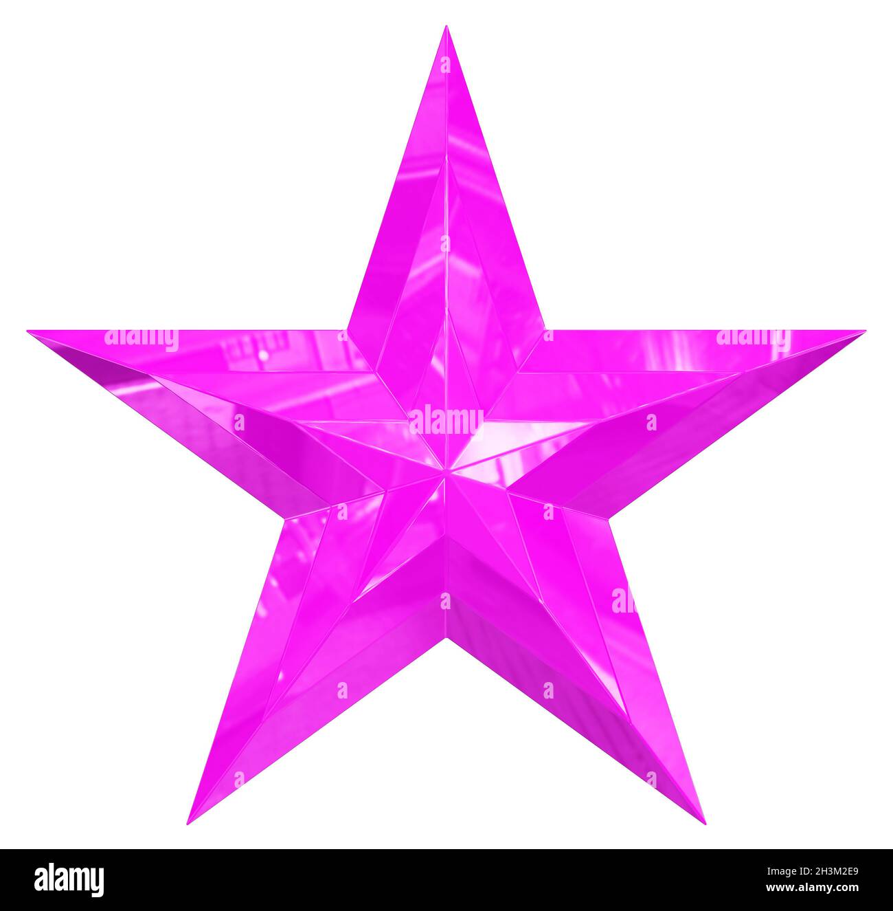 5 point star - Christmas Star - purple pink single isolated on white ...
