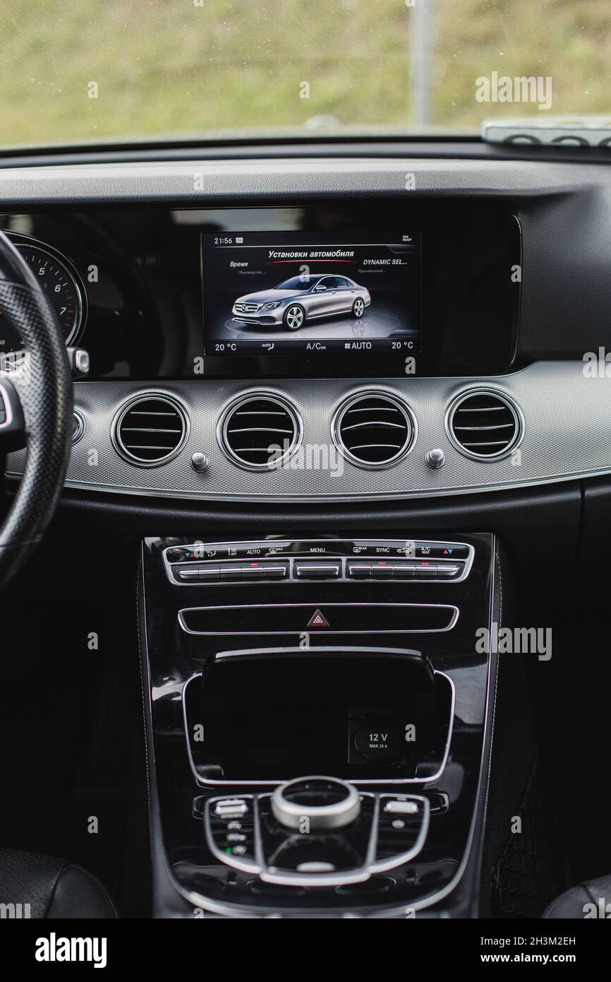 dashboard with display or monitor screen in the car Stock Photo - Alamy
