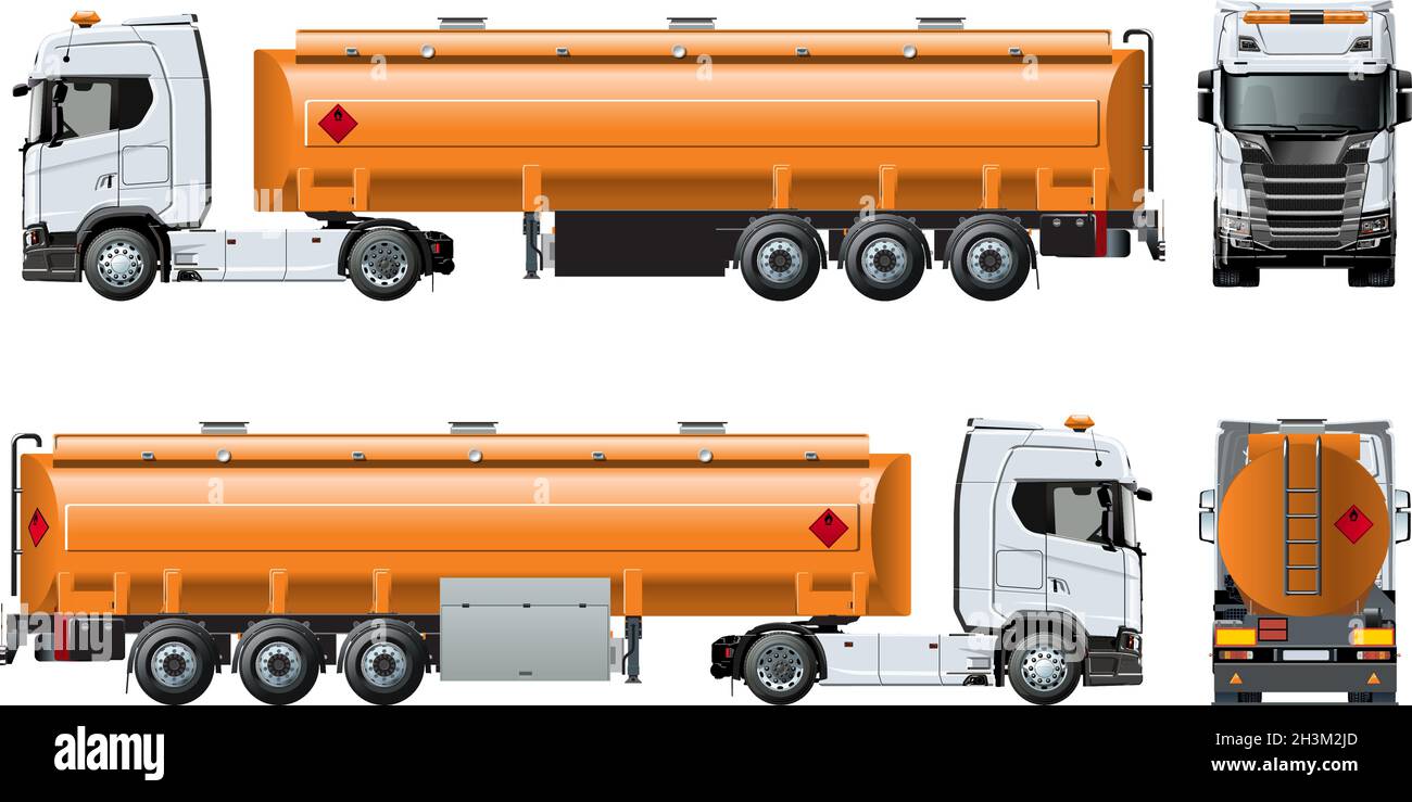 Vector realistic tanker truck template isolated on white. Available EPS ...