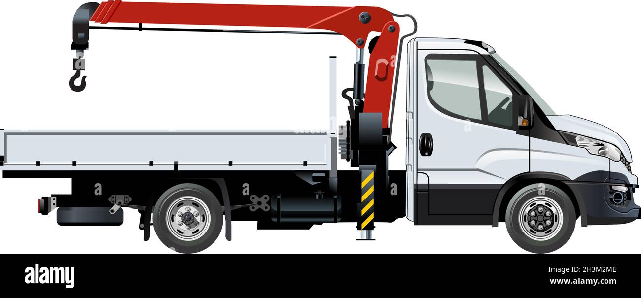 Vector crane truck template isolated on white. Available EPS-10 ...