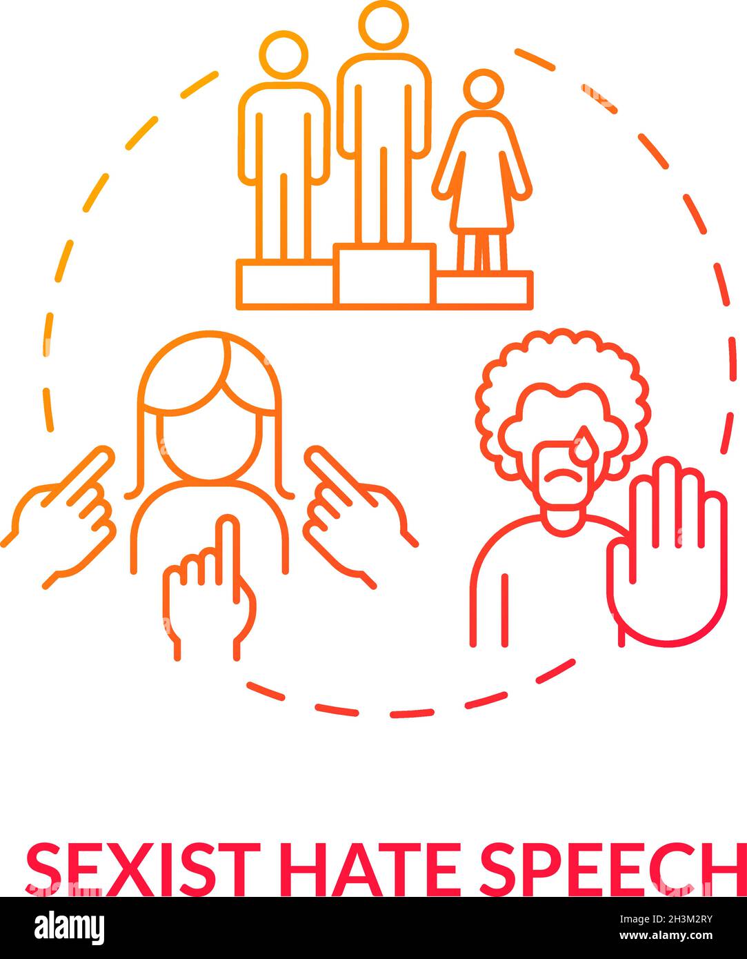 Sexist Hate Speech Red Gradient Concept Icon Stock Vector Image And Art Alamy