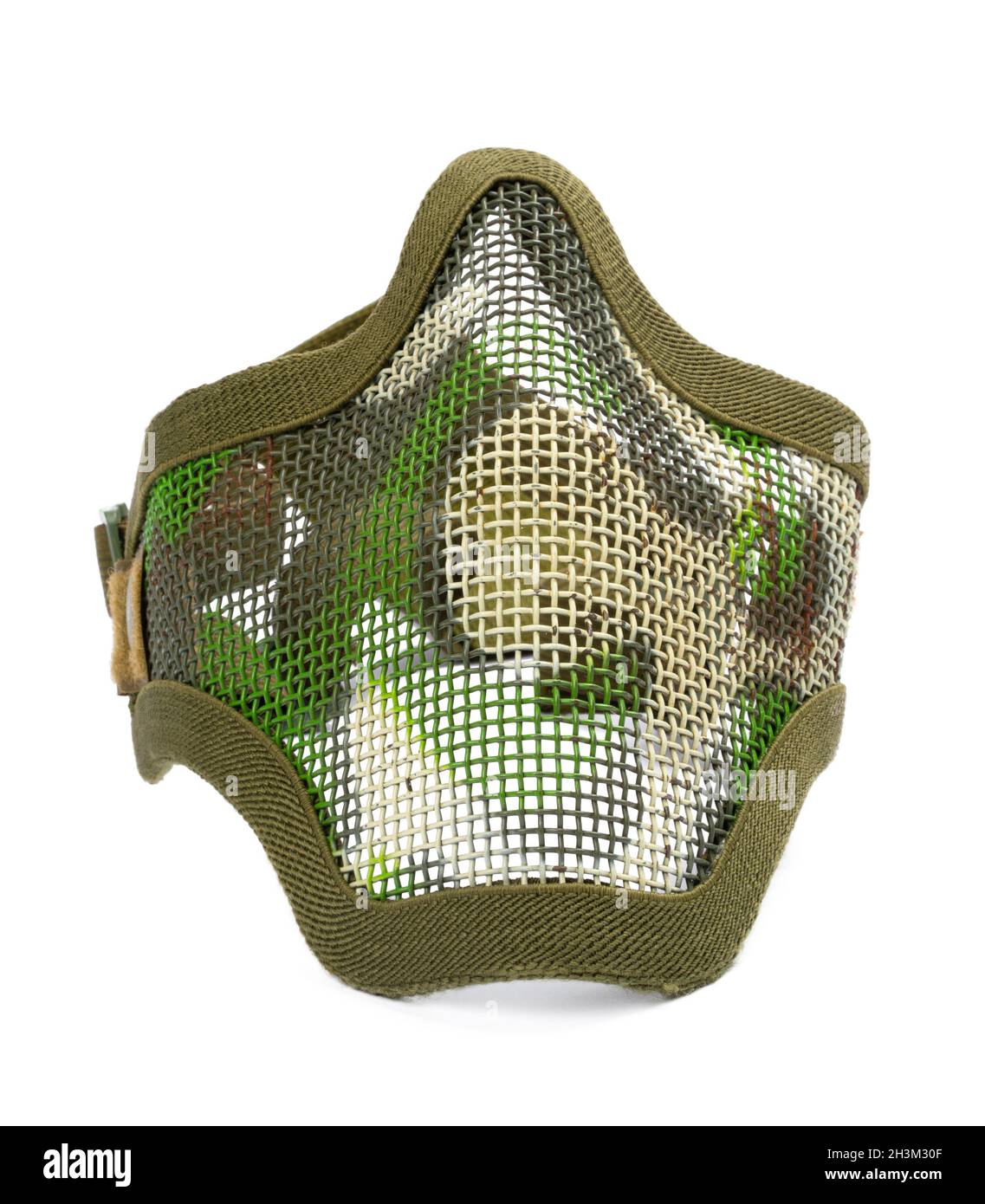 Airsoft Face safety protection mask isolated on white Stock Photo - Alamy