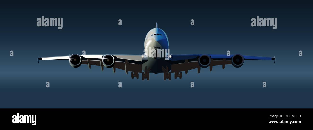 airliner a380 takeoff. Available EPS-8 vector format separated by ...