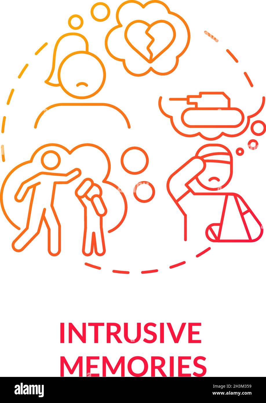 Intrusive memories red gradient concept icon Stock Vector Image & Art ...