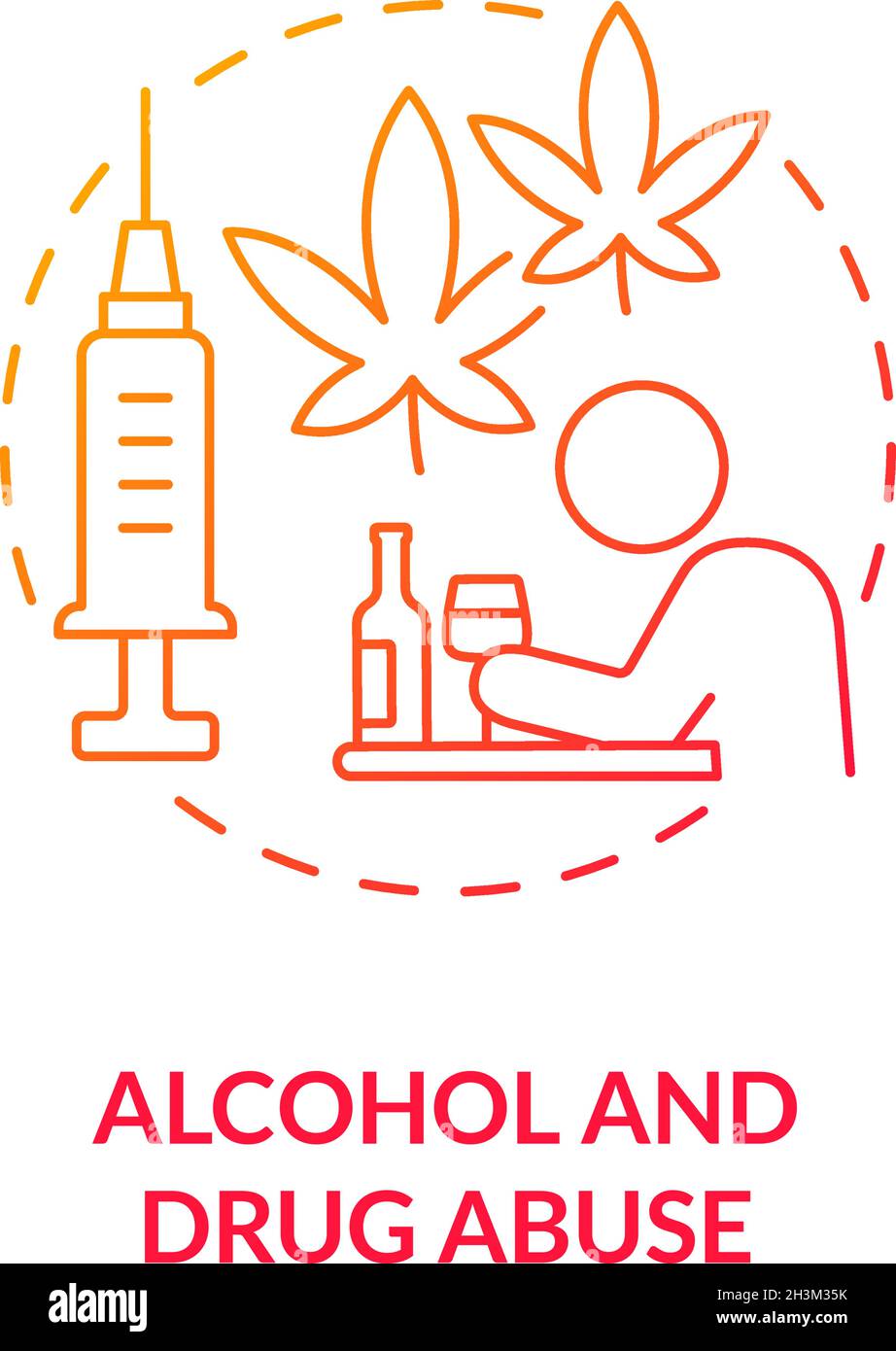 Alcohol and drug abuse red gradient concept icon Stock Vector Image & Art - Alamy